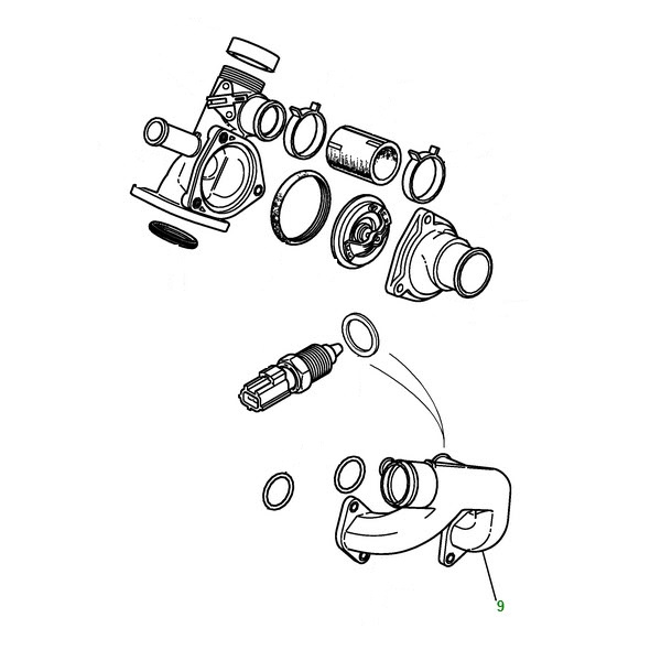 Jagbits Jaguar Parts: USED WATER OUTLET PIPE AJ85884