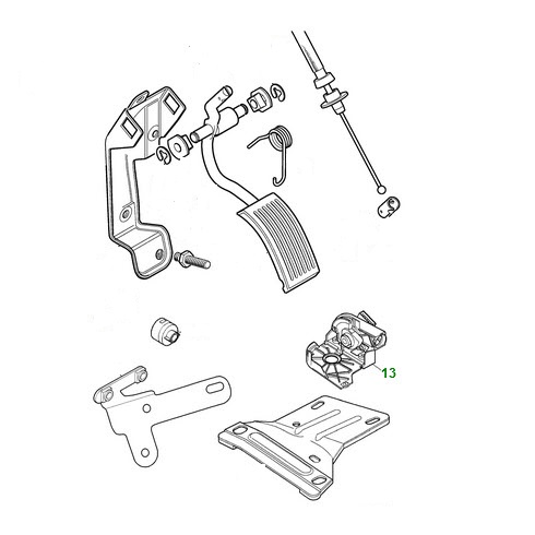 Jagbits Jaguar Parts: USED SENSOR FOR ACCELERATOR PEDAL CABLE