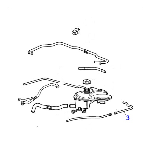 Jagbits Jaguar Parts: BLEED HOSE, PIPE TO EXPANSION TANK C2S16875