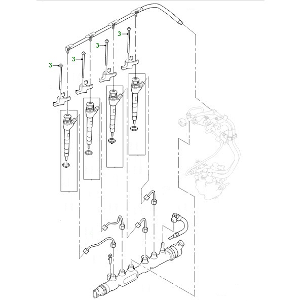 Jagbits Jaguar Parts: BOLT, FUEL INJECTOR HOLD DOWN JDE36973
