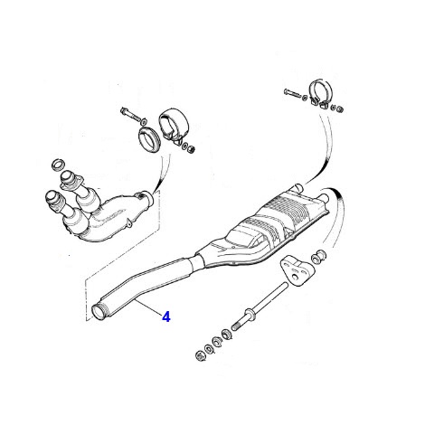 Jagbits Jaguar Parts: CATALYTIC CONVERTER REAR UNDER FLOOR WITH ...