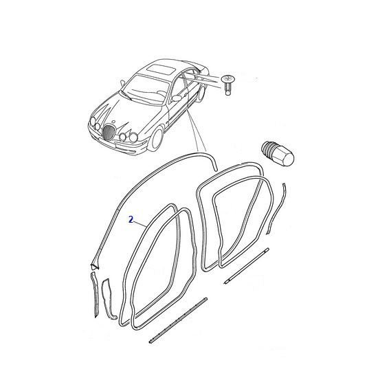 Jagbits Jaguar Parts: USED DOOR SEAL ON BODY FOR DRIVER OR PASSENGER ...