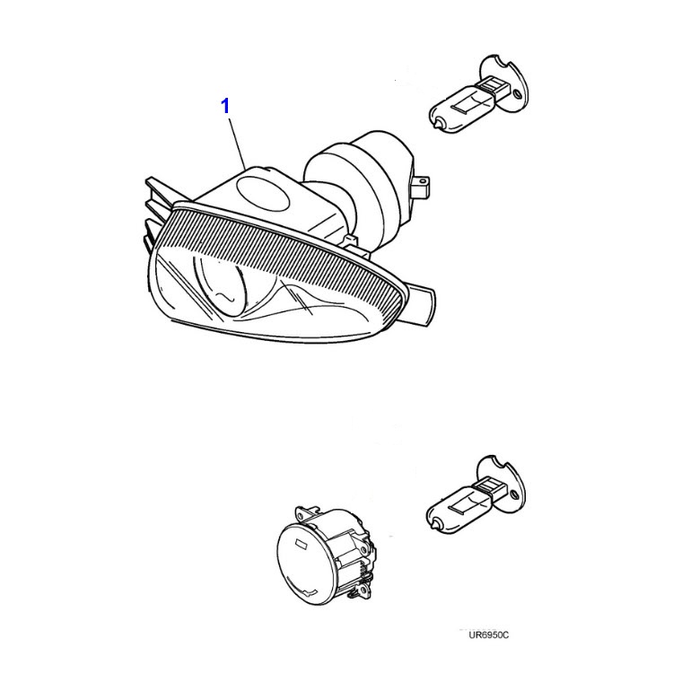 Jagbits Jaguar Parts: USED FOG LAMP ASSEMBLY, RIGHT SIDE XR87608