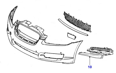 Jagbits Jaguar Parts: USED BUMPER CHROME TRIM, LEFT FRONT C2Z3848